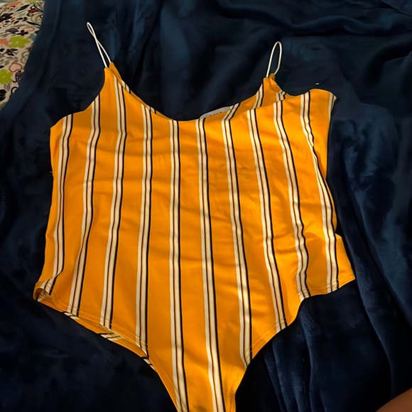 gaze | Tops | Body Sit Thats Yellow White And Black | Poshmark